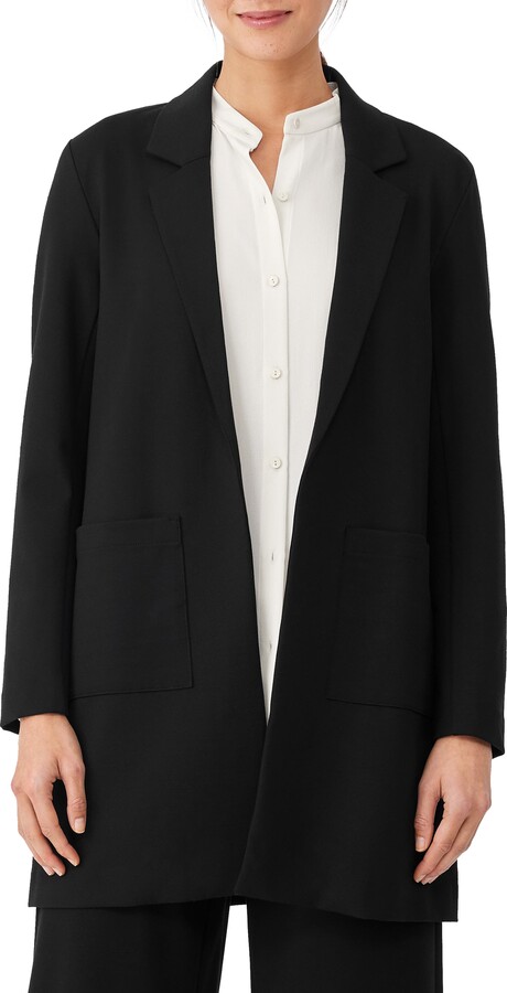 Eileen Fisher Open Front Longline Blazer - ShopStyle