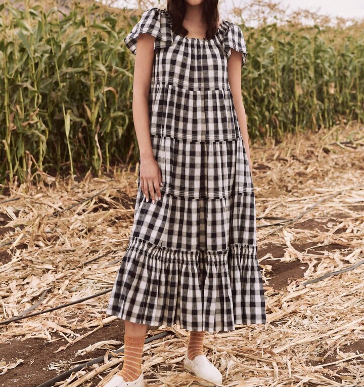 The Great The Nightingale Dress In Navy Heart Check - ShopStyle