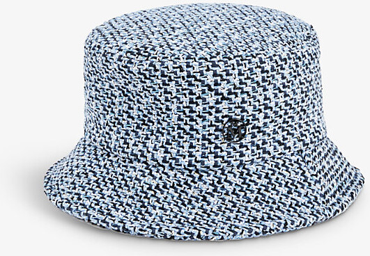 Maison Michel aison ichel Womens Shiny Blue Axel etallic-tweed Woven ...