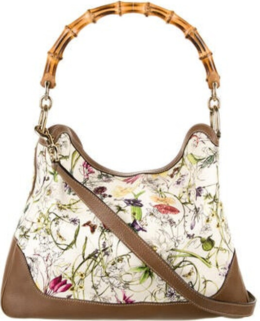 Gucci Medium Diana Flora Bamboo Bag - ShopStyle