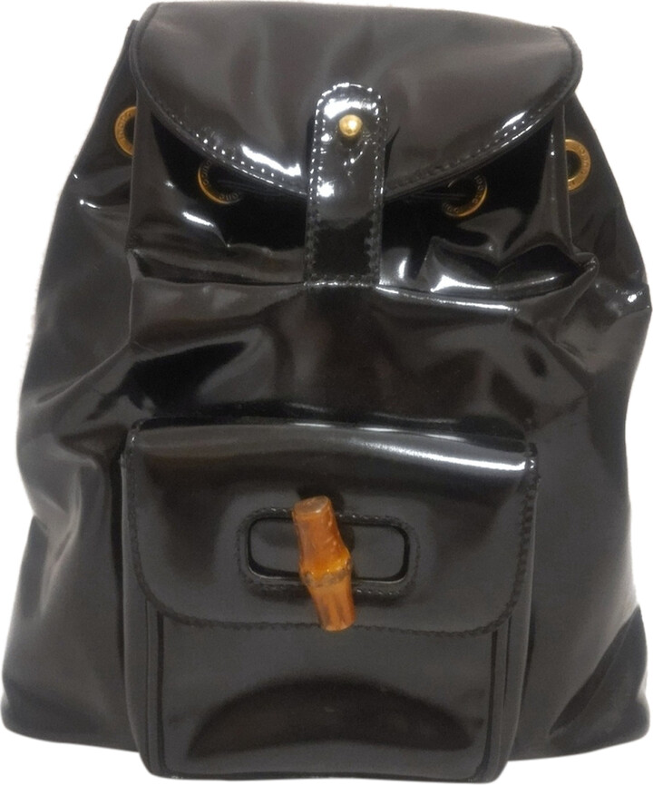Gucci Bamboo patent leather backpack - ShopStyle