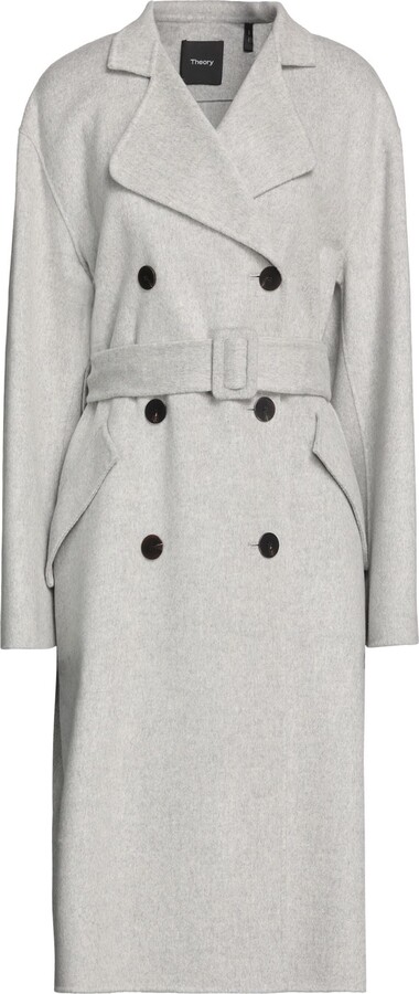 Theory Coat Light Grey - ShopStyle