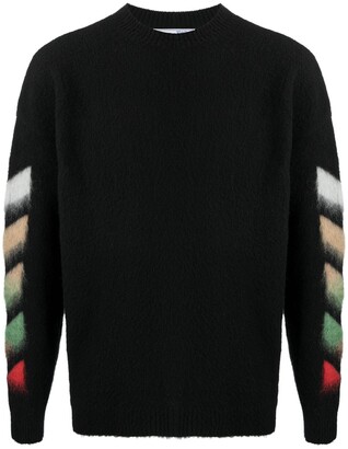 Off-White intarsia Arrow jumper - ShopStyle Crewneck Sweaters