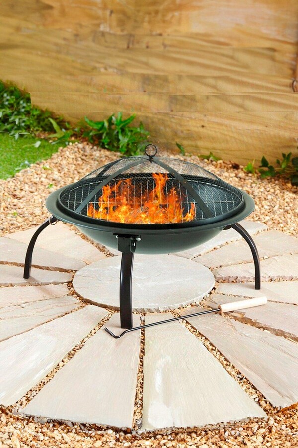 Neo Black Garden Steel Fire Pit Outdoor Heater - ShopStyle