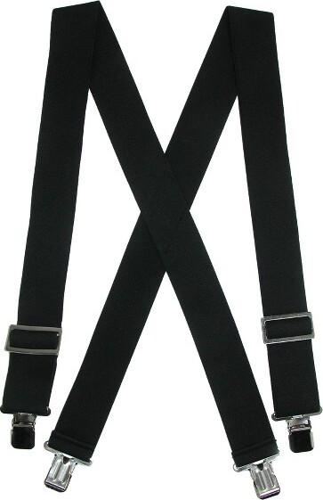 CTM Men' Elatic Heavy Duty Baic Clip-End Work Supender, Black ...