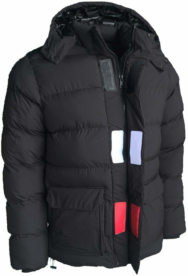 D project New Men Quilted Hooded Jacket Padded Bubble Puffer Puffa Warm ...