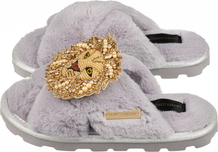 LAINES LONDON - Ultralight Chic Laines Slipper / Sliders With Golden ...