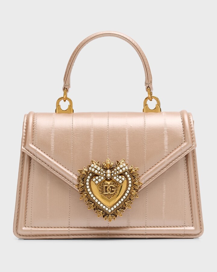 Dolce & Gabbana Devotion Mini Metallic Striped Top-Handle Bag - ShopStyle