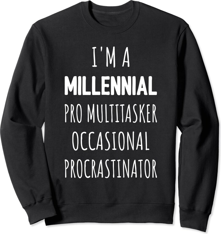 Millennial Meme Funny Joke 80s 90s Adult Gen-Z I'm A Millennial Procrastinator Meme Funny Men ...