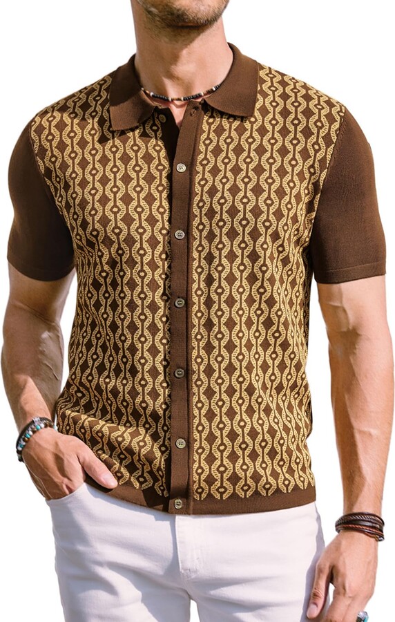 PJ PAUL JONES Men's Short Sleeve 70s Polo Shirt Vintage Contrast ...