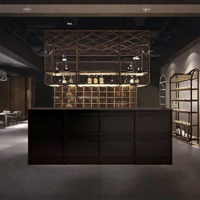 NBNKK Reception desk Vintage Bar Counter with Single Countertop Design ...