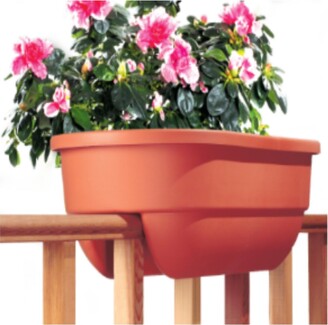 Apollo Plastic Deck Railing and Fence Planter, Terracotta, 24 Inches ...
