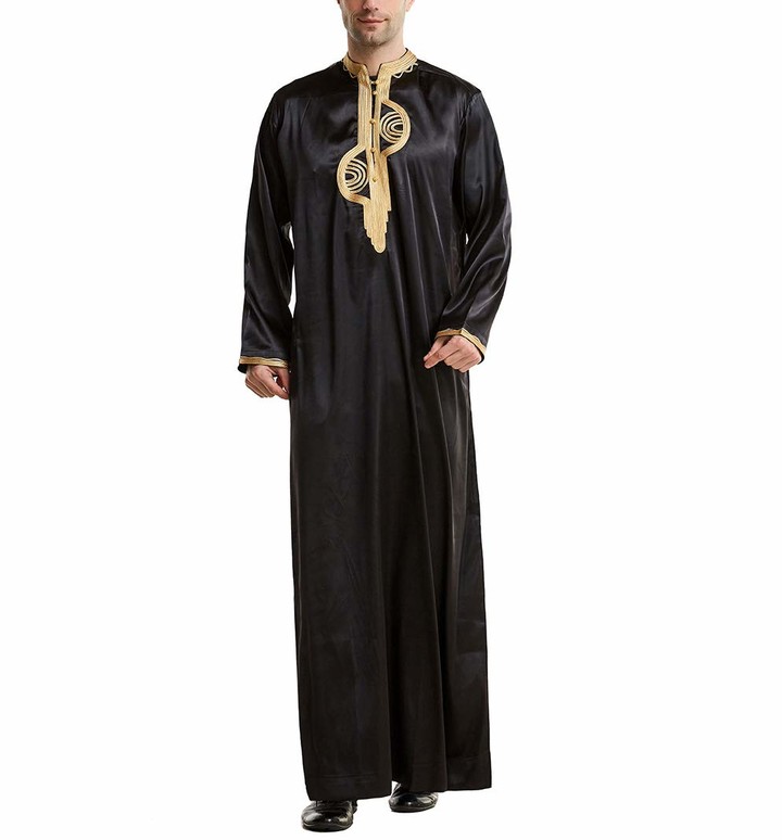 Cutemini Men's Arab Muslim Thobe Islamic Clothing Long Sleeves with ...