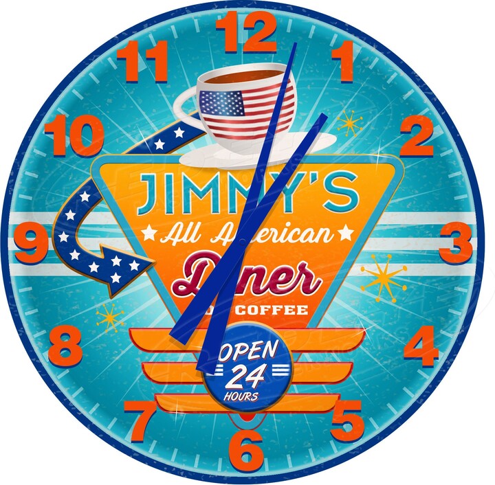 Etsy Vintage Diner Clock Personalized, Restaurant Clock, Retro Drive in ...