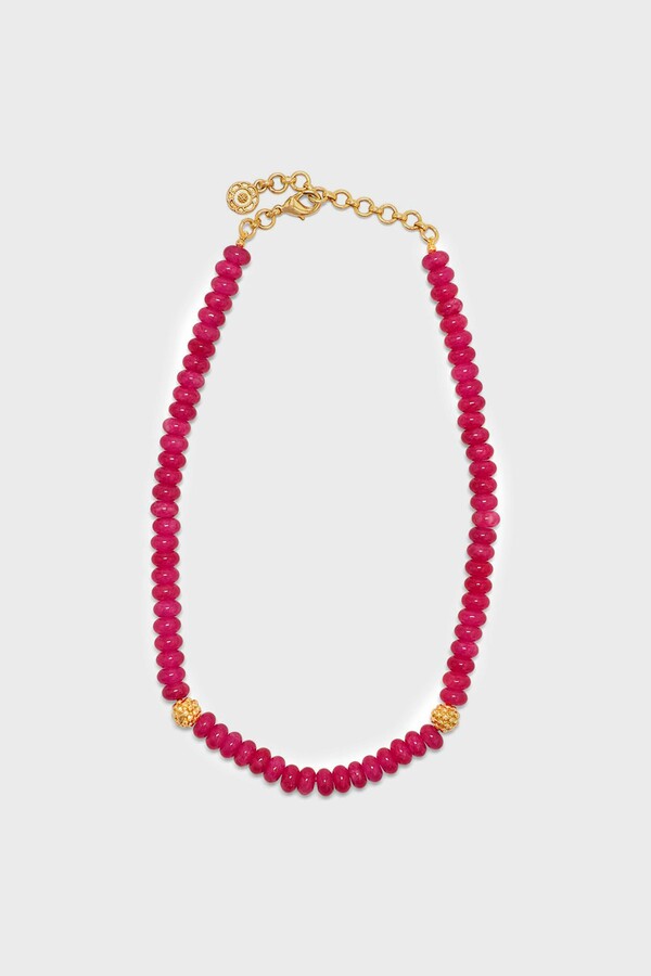Capucine De Wulf Peony Jade Berry Single Strand Necklace - ShopStyle