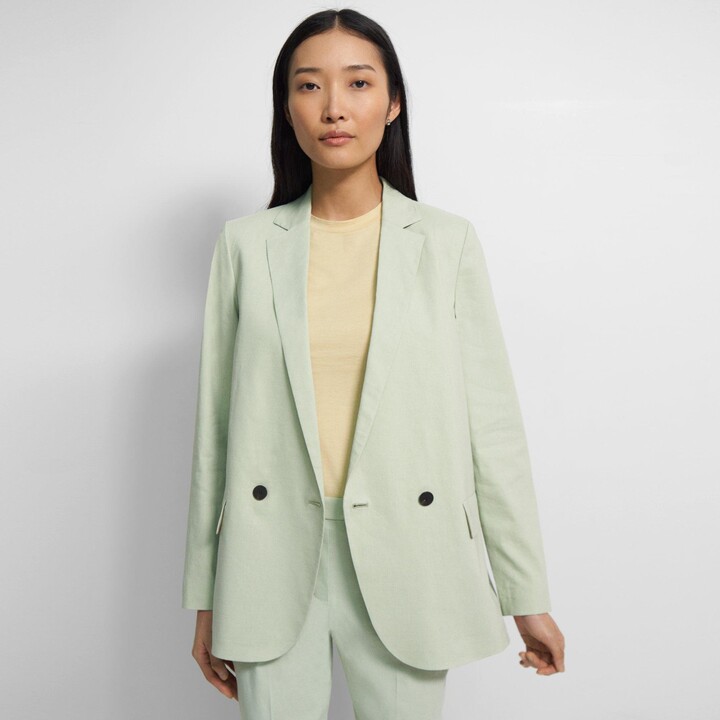 Theory Oversized Jacket in Stretch Linen - ShopStyle