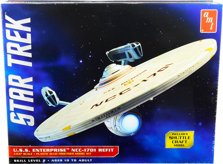 Diecast Model AMT Skill 2 Model Kit U. S.S. Enterprise NCC-1701 Refit ...