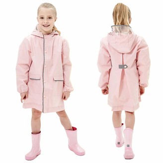 TURMIN 3D Cute Girls Boys Raincoat Kids Waterproof Rainsuit Hooded Rain Cape Baby Muddy Suit ...