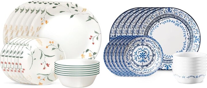 Corelle Vitrelle 18-Piece Dinnerware Sets, Service for 6, Triple Layer ...