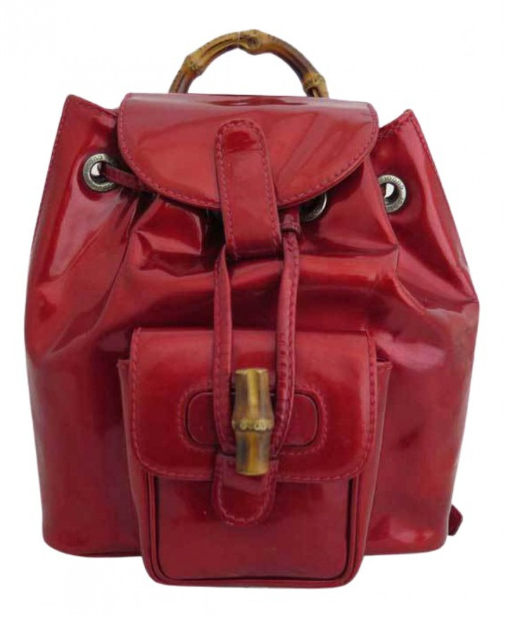 Gucci Bamboo Red Patent leather Backpacks - ShopStyle