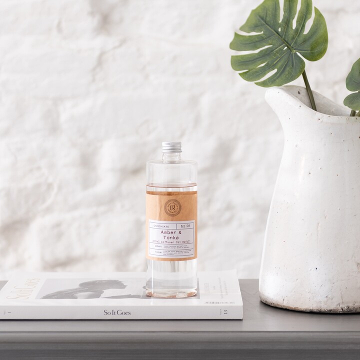 Churchgate Amber & Tonka Diffuser Refill, 400ml Silver/Brown ...