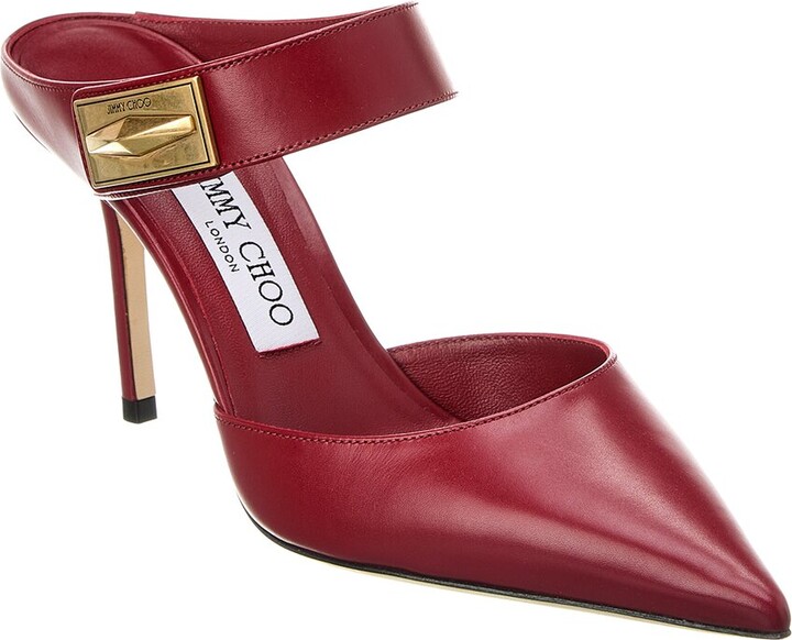 Jimmy Choo Nell 85 Leather Mule - ShopStyle