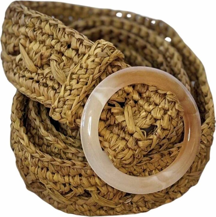 Zanatany Concepts Yellow / Orange Balline Yellow Mustard Raffia Belt ...