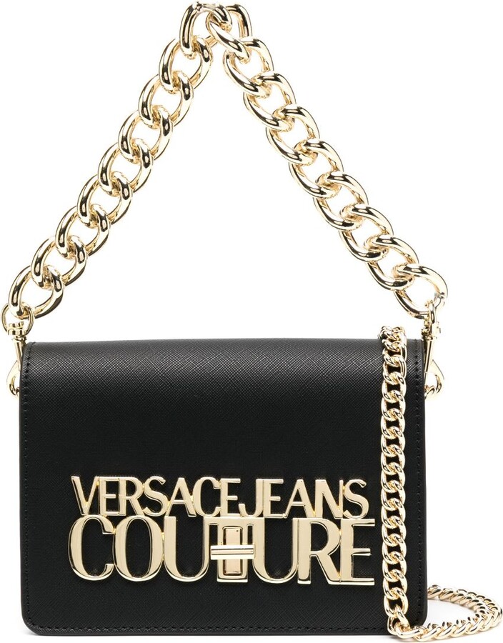 Versace Jeans Couture Logo-Lettering Faux-Leather Crossbody Bag - ShopStyle