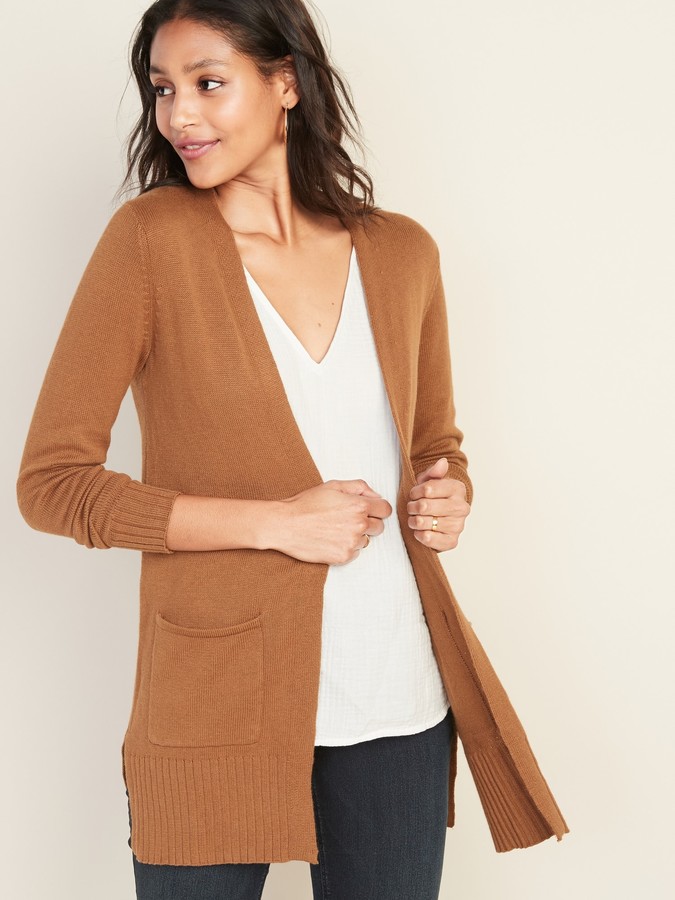Old Navy Open-Front Long-Line Sweater for Women - ShopStyle