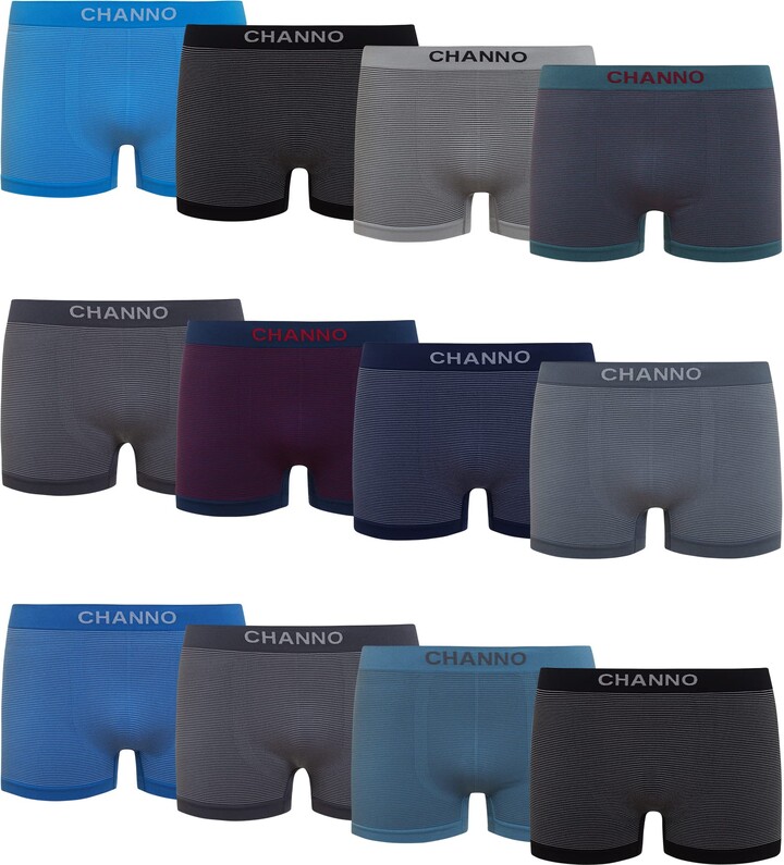 Channo Boxer Briefs Lycra Soft and Comfortable Seamless - Pack of 12 ...