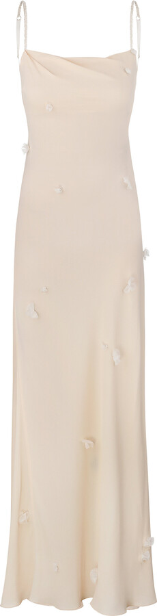 Anna October Faya Flower-Embellished Open Back Maxi Dress - ShopStyle