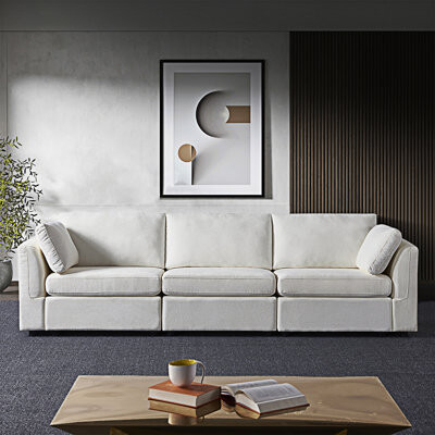 Latitude Run Modular Sectional Sofa, Chenille Fabric Couches, Simple ...