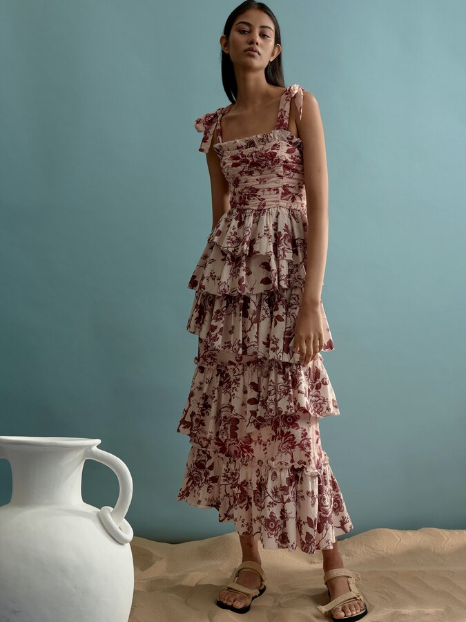 ALÉMAIS Alemais Heather Tiered Midi Dress - ShopStyle