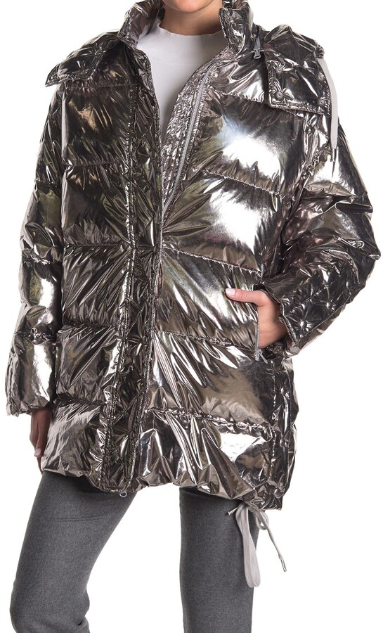 RED Valentino Metallic Puffer Jacket - ShopStyle