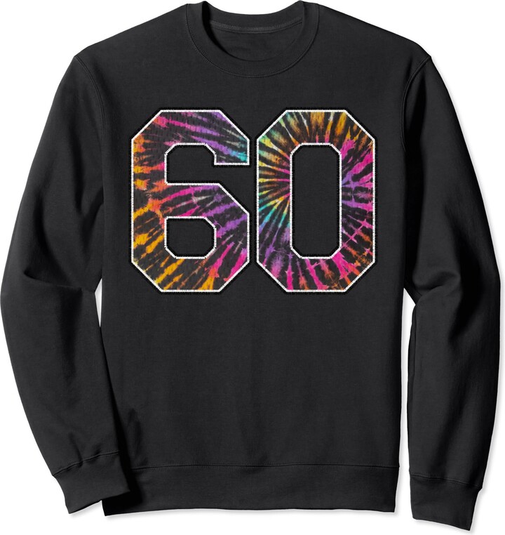 Sports Supporter Fan Wear Apparel Number 60 in Rainbow TieDye with ...