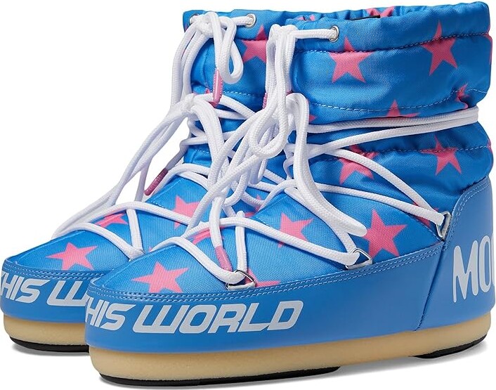 Moon Boot Light Low Stars (Alaskan Blue/Pink) Shoes - ShopStyle