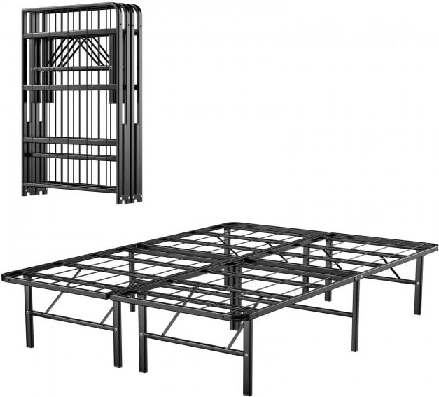 14 Inch Foldable Metal Platform Bed Tool-Free Assembly - Black - ShopStyle