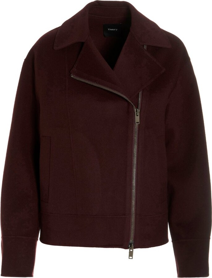 Theory Moto Off-Centre Zipped Jacket - ShopStyle