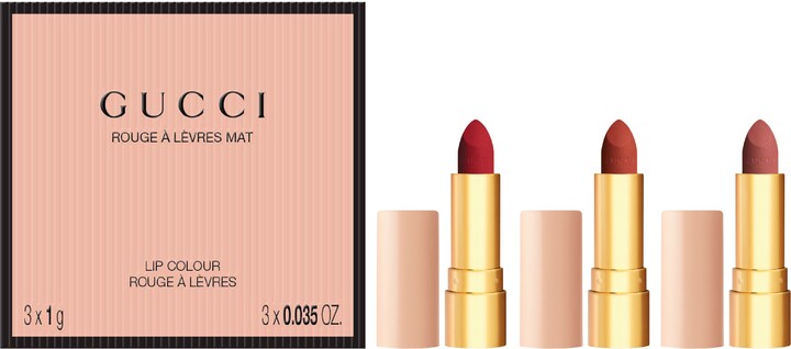 Gucci Mini Matte Lipstick Festive 3-Piece Gift Set - ShopStyle