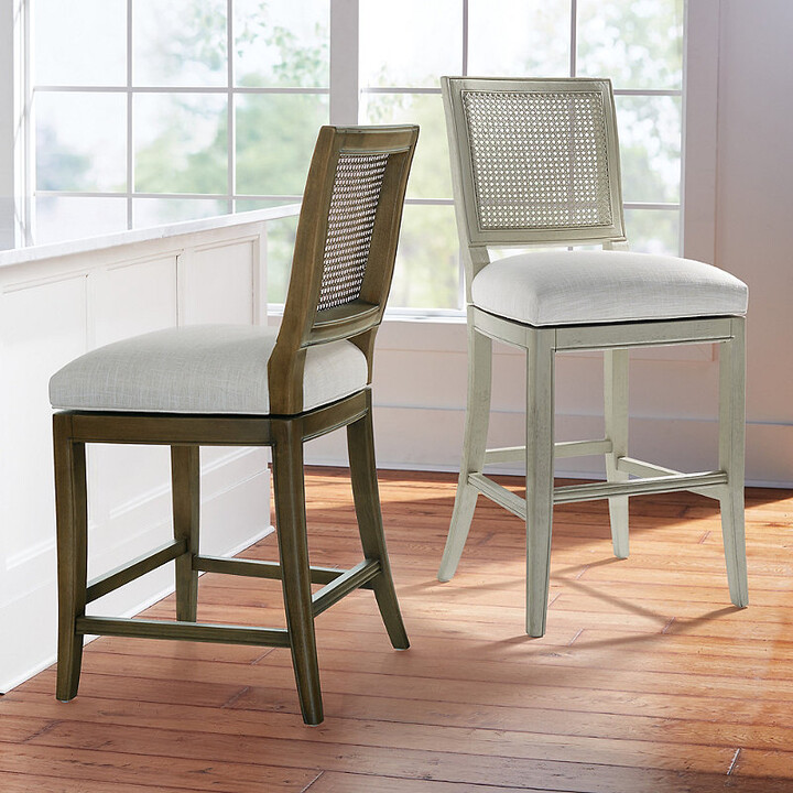 Frontgate Georgia Cane Square Swivel Bar & Counter Stools - ShopStyle