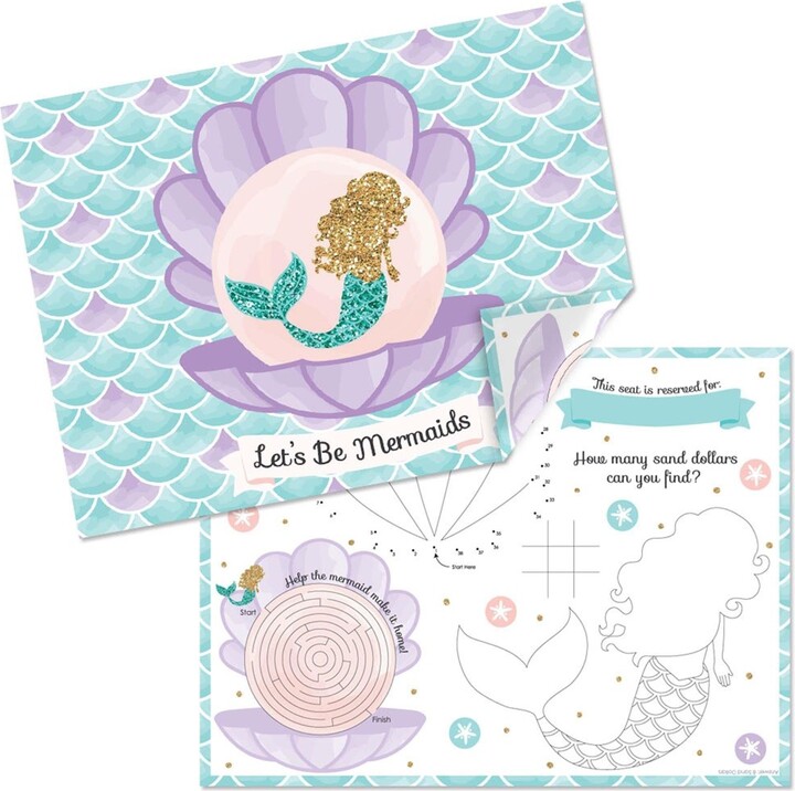 Big Dot of Happiness Let's Be Mermaids - Paper Birthday Party Coloring ...