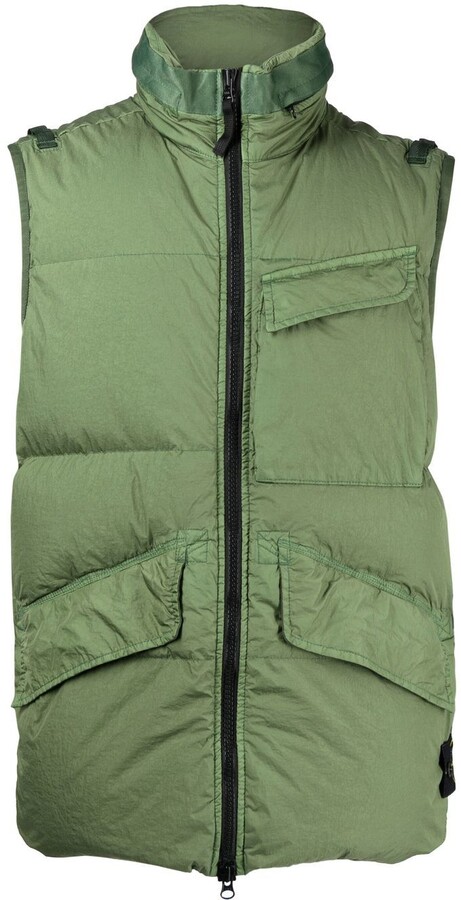 Stone Island Compass-logo padded gilet - ShopStyle Jackets