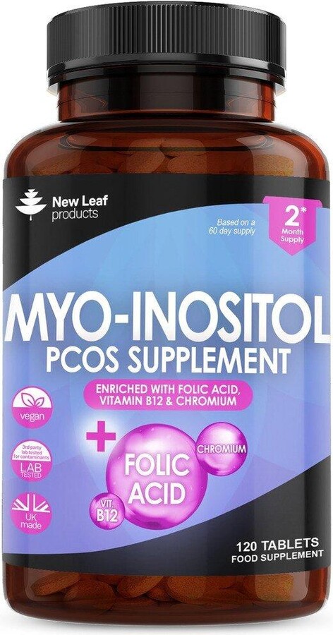 New leaf health Myo-Inositol PCOS Supplement - Myo-Inositol 120 Tablets ...