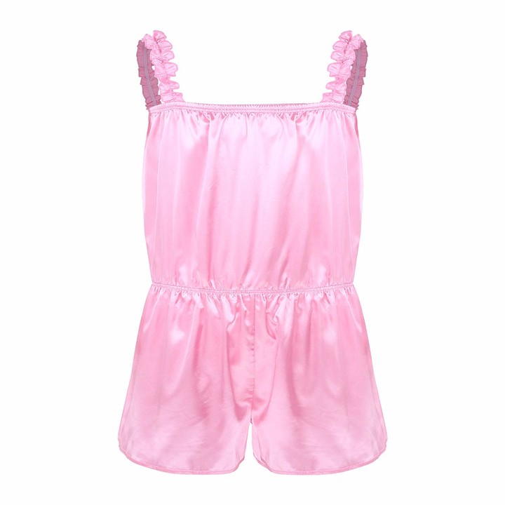 Chictry Mens Sissy Satin Shiny Frilly Crossdressing Lingerie Pants