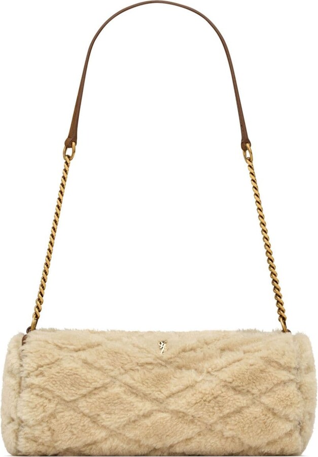 Saint Laurent Sade shearling shoulder bag - ShopStyle