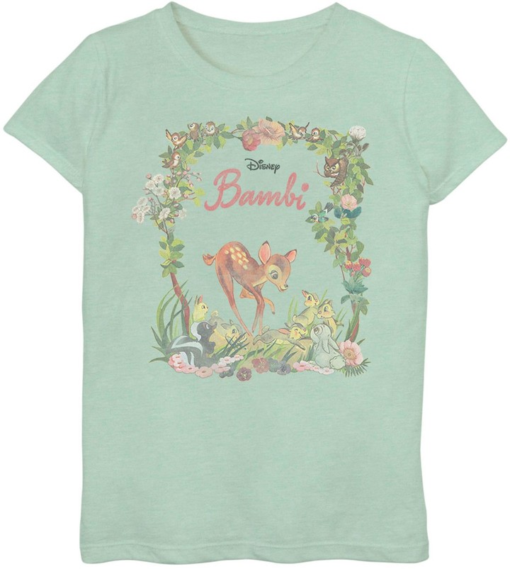 Licensed Character Disney's Bambi Girls 7-16 Floral Portrait Graphic ...