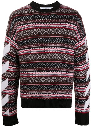 Off-White intarsia Arrow jumper - ShopStyle Crewneck Sweaters