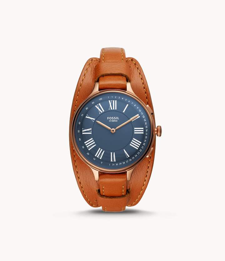 Fossil Hybrid Smartwatch Eleanor Tan Leather jewelry - ShopStyle Watches