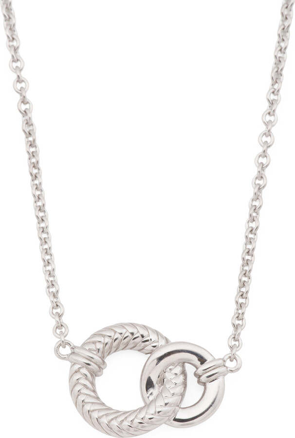 Judith Ripka Sterling Silver Cavallo Double Loop Pendant Necklace ...