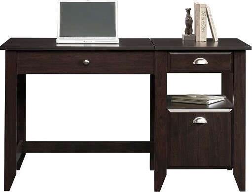 Sauder Shoal Creek Lift Top Desk Jamocha Wood Mid-Century Modern Office ...